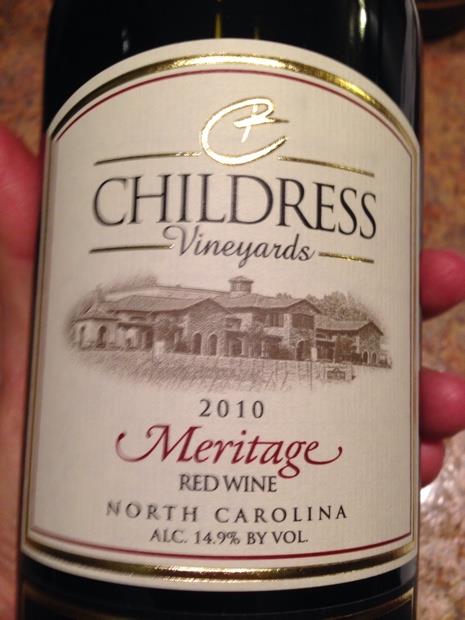 2010 Childress Vineyards Meritage Signature Series, USA, North Carolina ...