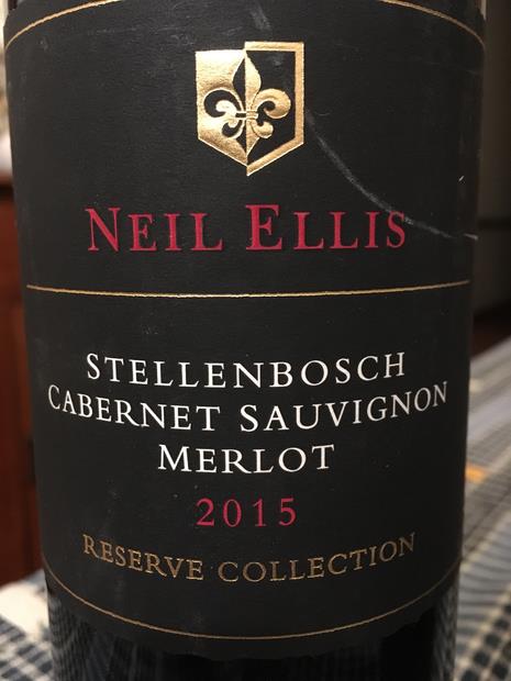 2015 Neil Ellis Cabernet Merlot Reserve Stellenbosch, South Africa ...