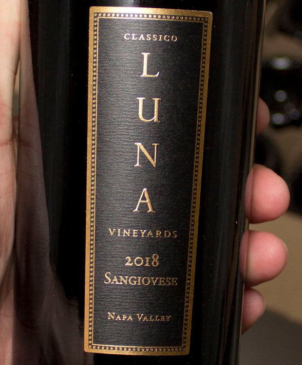 2018 Luna Vineyards Sangiovese, USA, California, Napa Valley ...