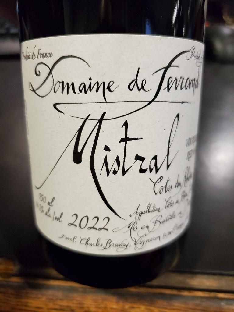 2022 Domaine de Ferrand Côtes du Rhône Mistral, France, Rhône, Southern ...