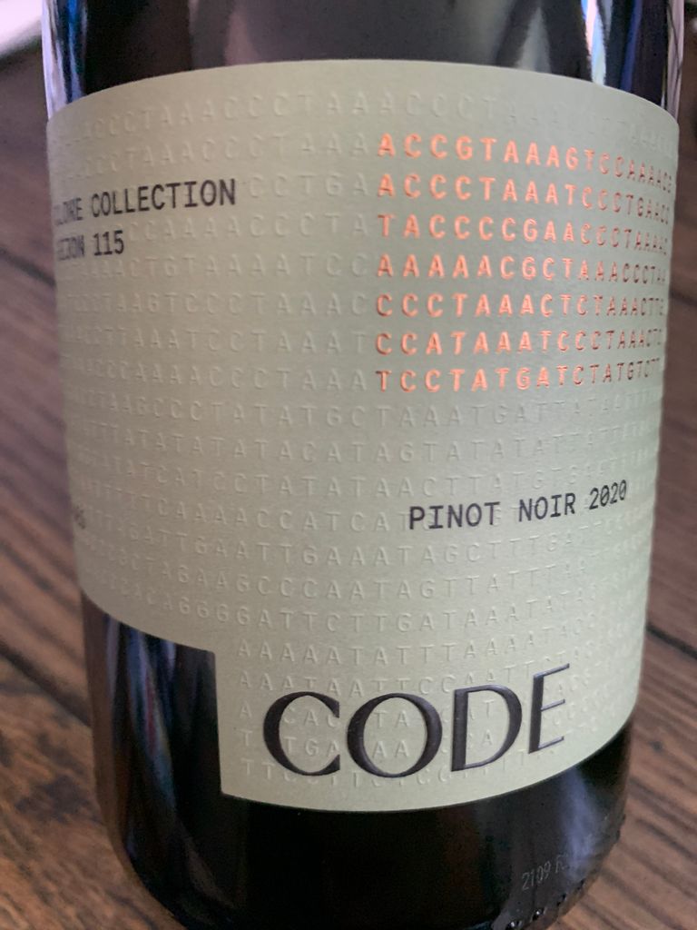 2022 Code Pinot Noir clone collection Dijon 115, Canada, British Columbia, Okanagan Valley ...
