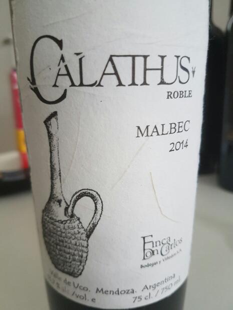 2012 Calathus Malbec Roble, Argentina, Mendoza, Valle de Uco ...