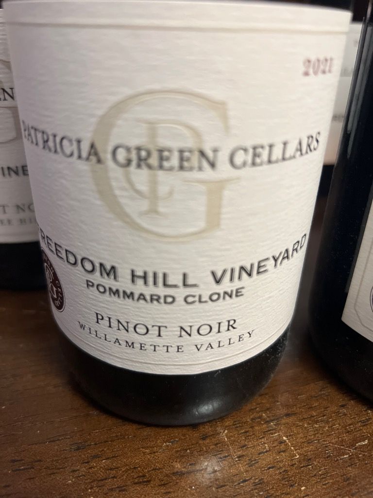 2022 Patricia Green Cellars Pinot Noir Pommard Clone Freedom Hill ...