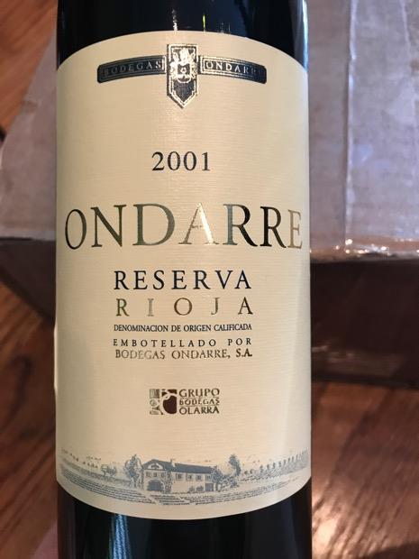 2001 Bodegas Ondarre Rioja Reserva, Spain, La Rioja, Rioja - CellarTracker