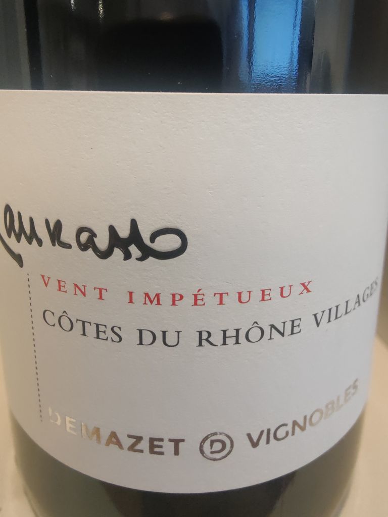 2020 Demazet Côtes du Rhône Villages Vent Impétueux, France, Rhône ...