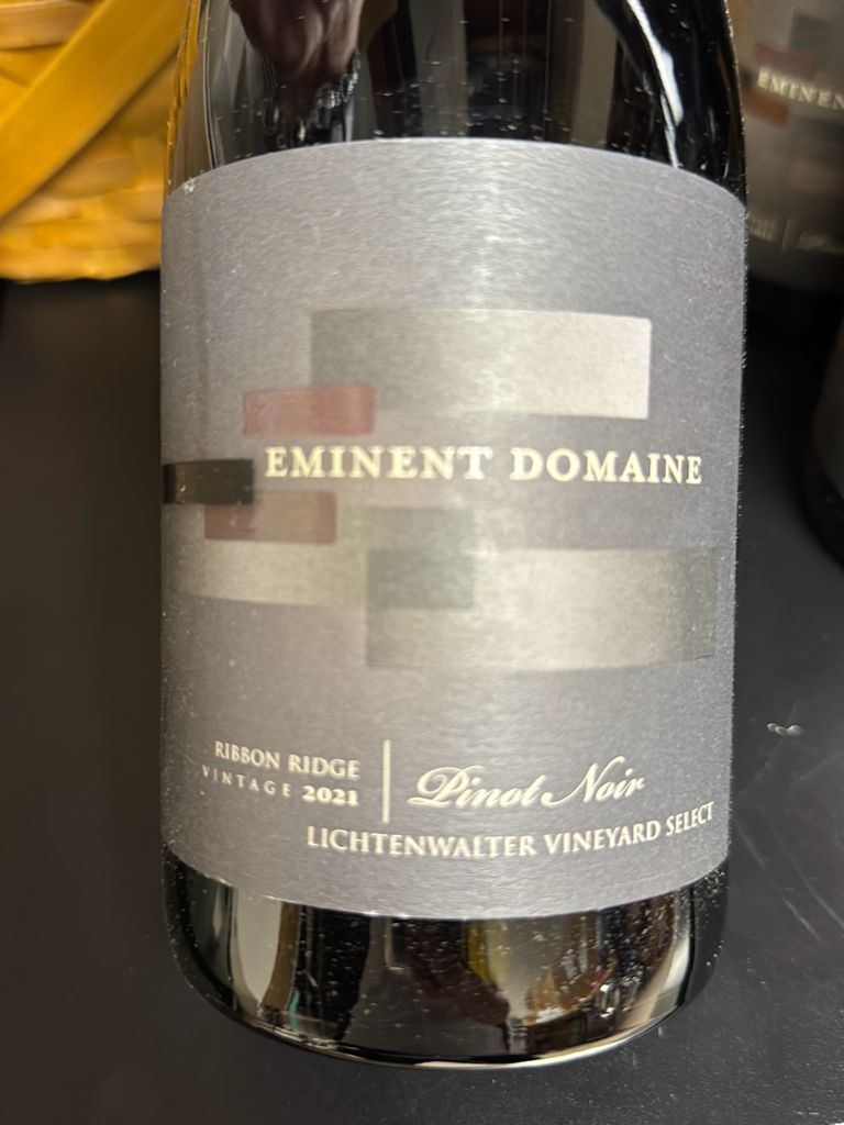 2022 Eminent Domaine Pinot Noir Select Lichtenwalter Ribbon Ridge, USA ...