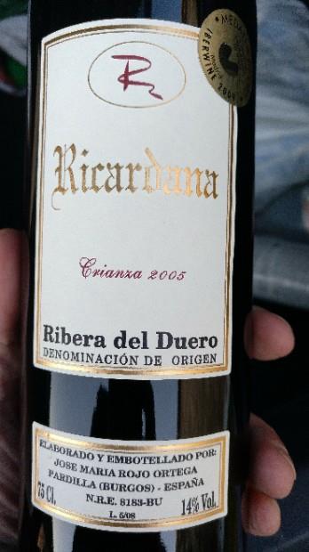 2007 Bodegas Jose Maria Rojo Ribera del Duero Ricardana Crianza, Spain ...