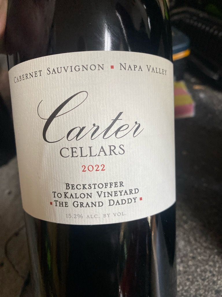 2022 Carter Cellars Cabernet Sauvignon The Grand Daddy Beckstoffer To ...