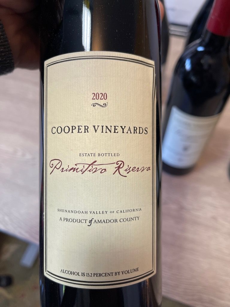 2021 Cooper Vineyards Primitivo Riserva, USA, California, Sierra ...