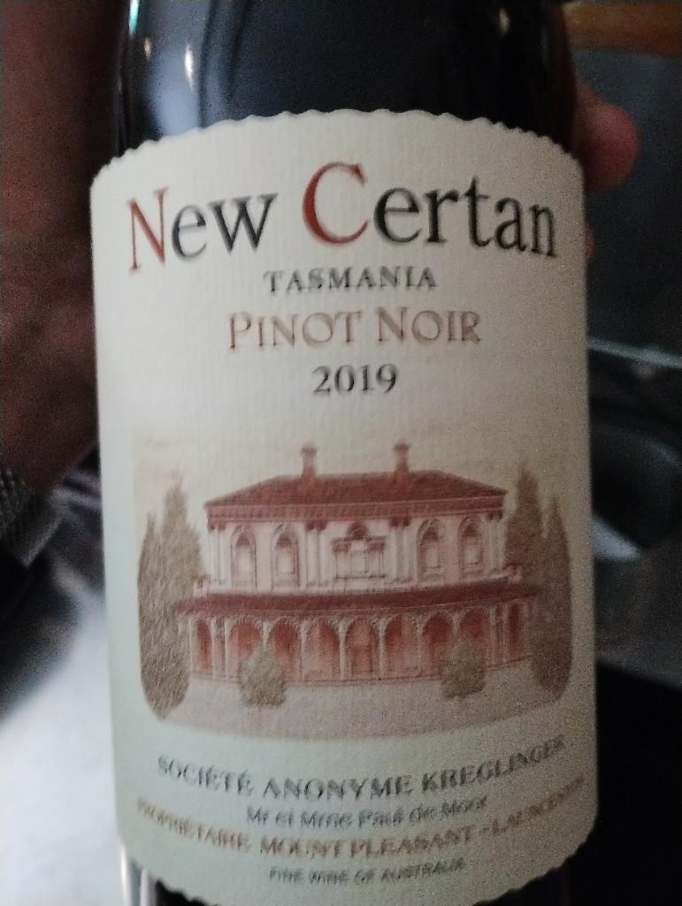 2019 Kreglinger Wine Estates Pinot Noir New Certan Mount Pleasant ...