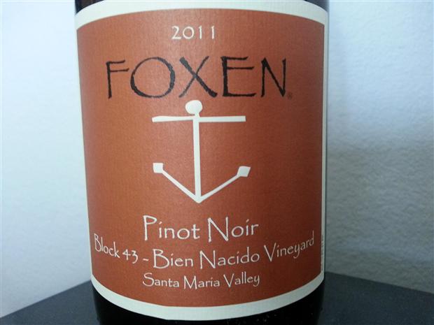 2011 Foxen Pinot Noir Block 43 Bien Nacido Vineyard, USA, California ...