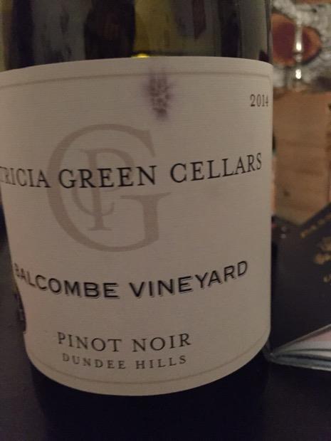 2014 Patricia Green Cellars Pinot Noir Balcombe Vineyard Dundee Hills ...