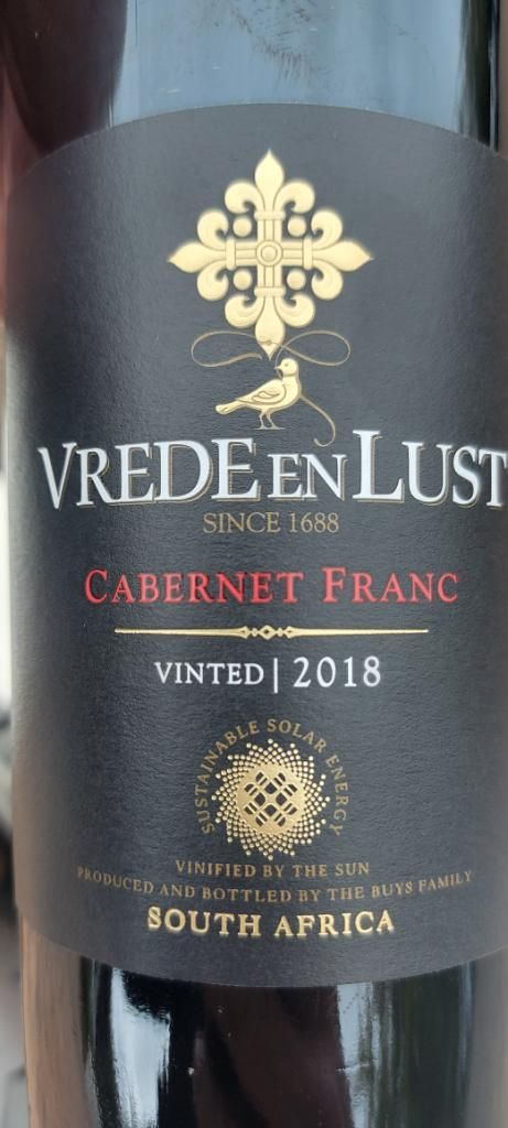 2018 Vrede en Lust Cabernet Franc, South Africa, Cape South Coast ...