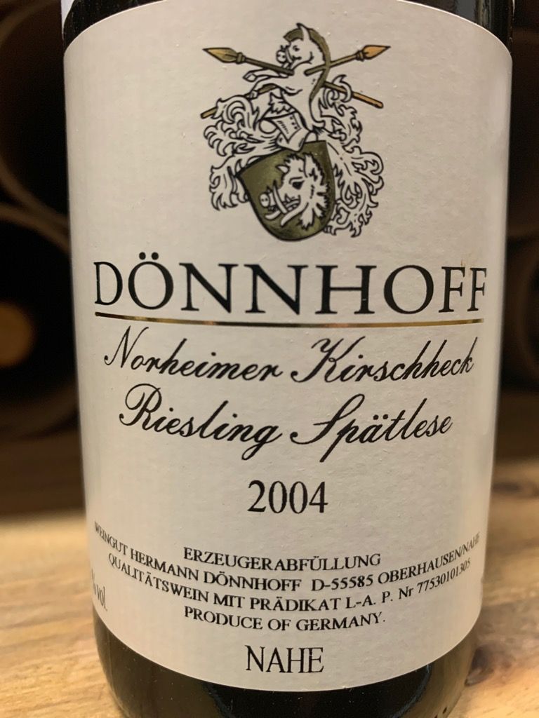 2004 Dönnhoff Norheimer Kirschheck Riesling Spätlese, Germany, Nahe ...