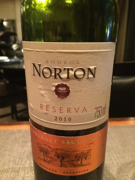 2010 Bodega Norton Cabernet Sauvignon Reserva, Argentina, Mendoza, Lujan de Cuyo - CellarTracker