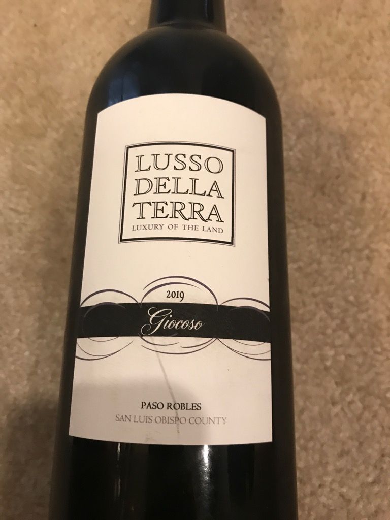 2019 Lusso Della Terra Giocoso, USA, California, Central Coast, Paso ...