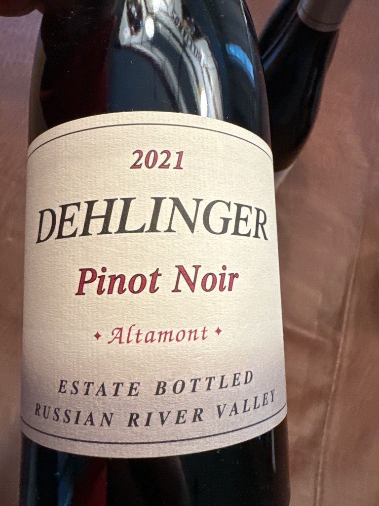 2021 Dehlinger Pinot Noir Altamont, USA, California, Sonoma County ...