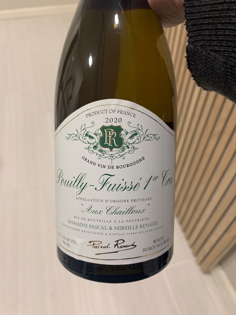 2021 Pascal & Mireille Renaud Pouilly-Fuissé Premier Cru Aux Chailloux ...