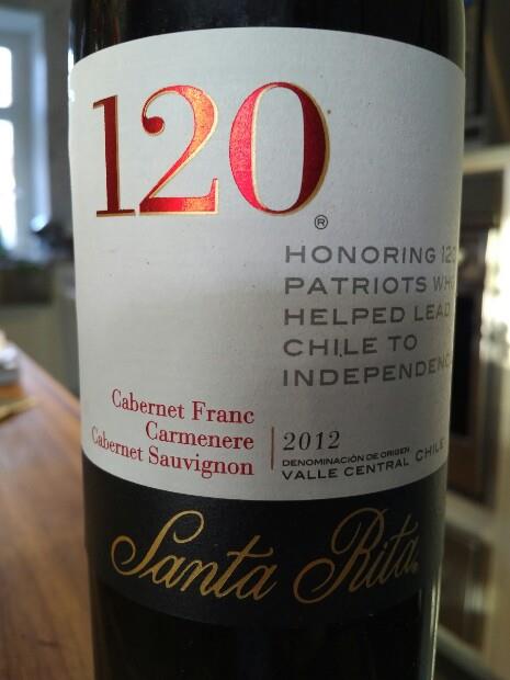 2012 Viña Santa Rita 120 Carmenère-Cabernet Franc-Cabernet Sauvignon ...