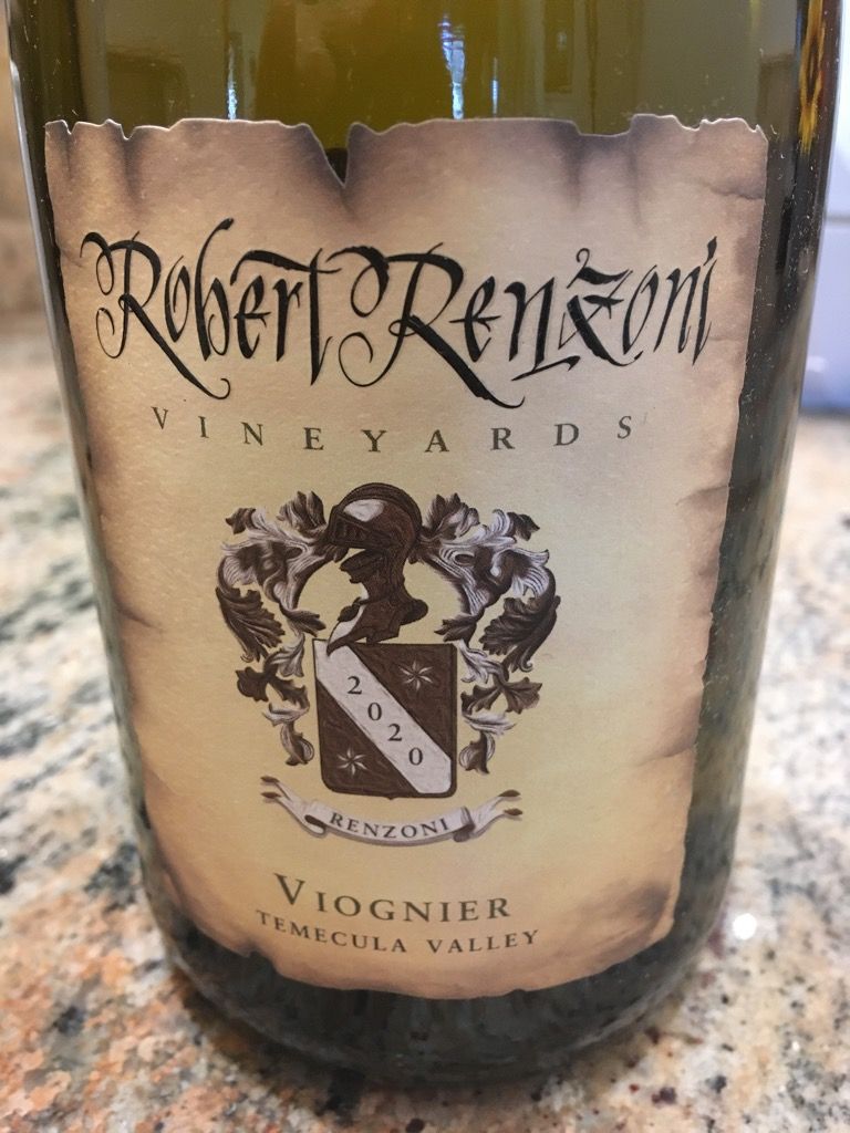 2021 Robert Renzoni Viognier, USA, California, South Coast, Temecula ...