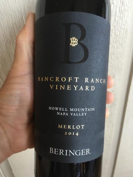 2014 Beringer Vineyards Merlot Bancroft Ranch, USA, California, Napa ...