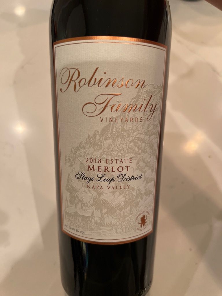 2018 Robinson Family Vineyards Merlot Estate, USA, California, Napa ...