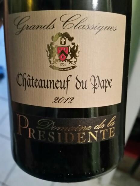 2012 Domaine de la Presidente Châteauneuf-du-Pape Blanc Grands ...
