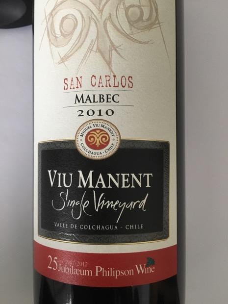 2010 Viu Manent Malbec San Carlos Estate, Chile, Rapel Valley, Colchagua Valley - CellarTracker