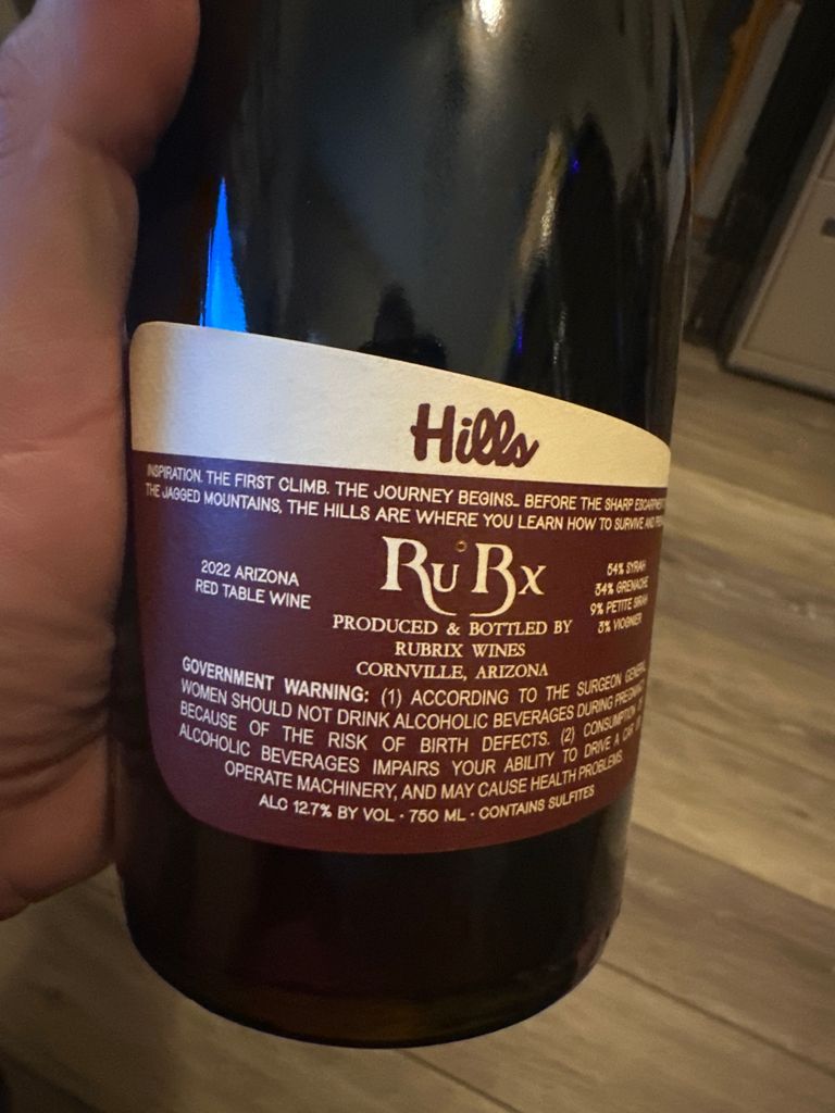 2022 Rubrix Wines Hills, USA, Arizona - CellarTracker