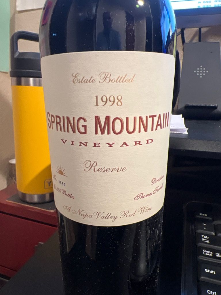1998 Spring Mountain Vineyard Cabernet Sauvignon Reserve, USA ...