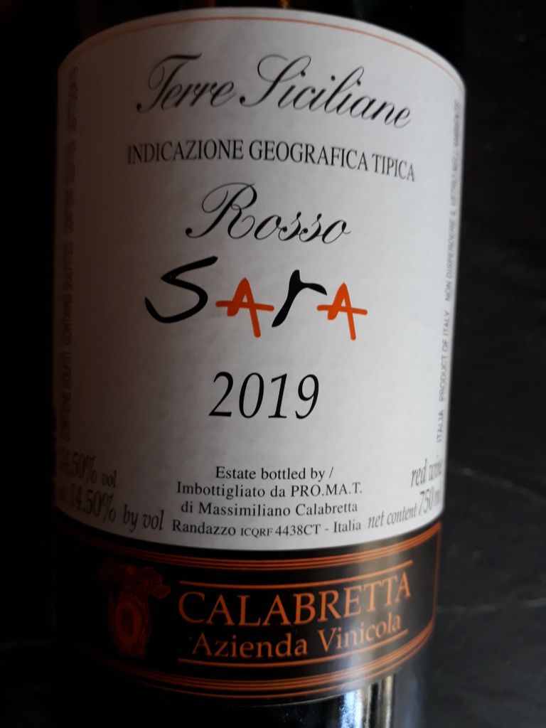 2018 Calabretta Terre Siciliane Sara, Italy, Sicily, Terre Siciliane ...