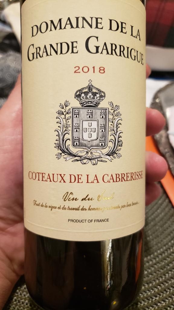 2017 Domaine de la Grande Garrigue Coteaux de la Cabrerisse, France ...