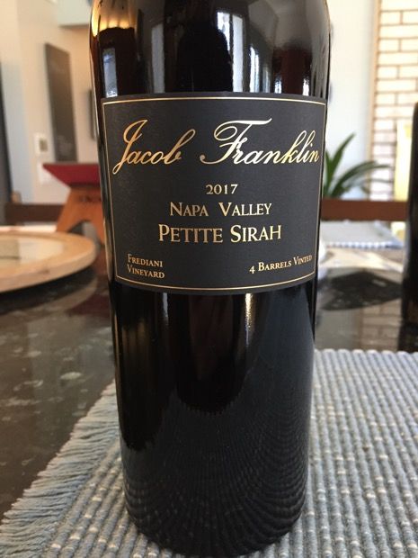 2017 Jacob Franklin Petite Sirah Frediani Vineyard, USA, California ...