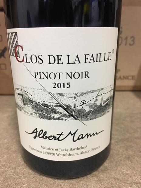 2015 Albert Mann Pinot Noir Clos de la Faille, France, Alsace ...