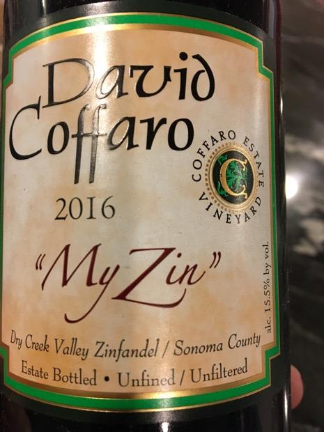 2016 David Coffaro Zinfandel "My Zin", USA, California, Sonoma County ...