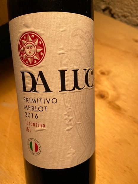 2016 Da Luca Primitivo-Merlot Tarantino IGT, Italy, Puglia, Tarantino ...