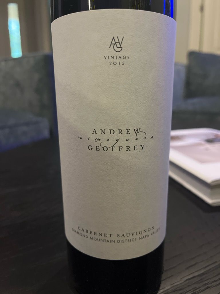 2015 Andrew Geoffrey Vineyards Cabernet Sauvignon Diamond Mountain, USA ...