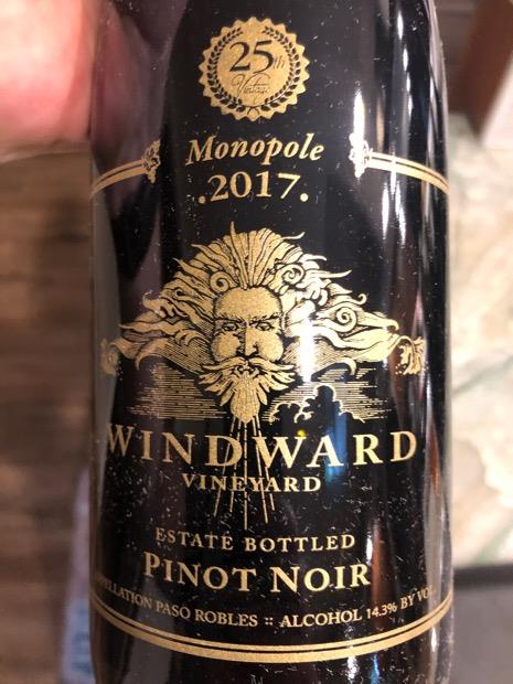 2017 Windward Vineyard Pinot Noir Monopole, USA, California, Central ...