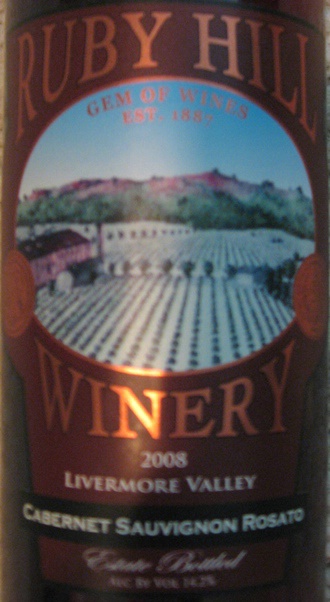 2009 Ruby Hill Winery Cabernet Sauvignon Rosé Ruby Hill Estate Vineyard ...