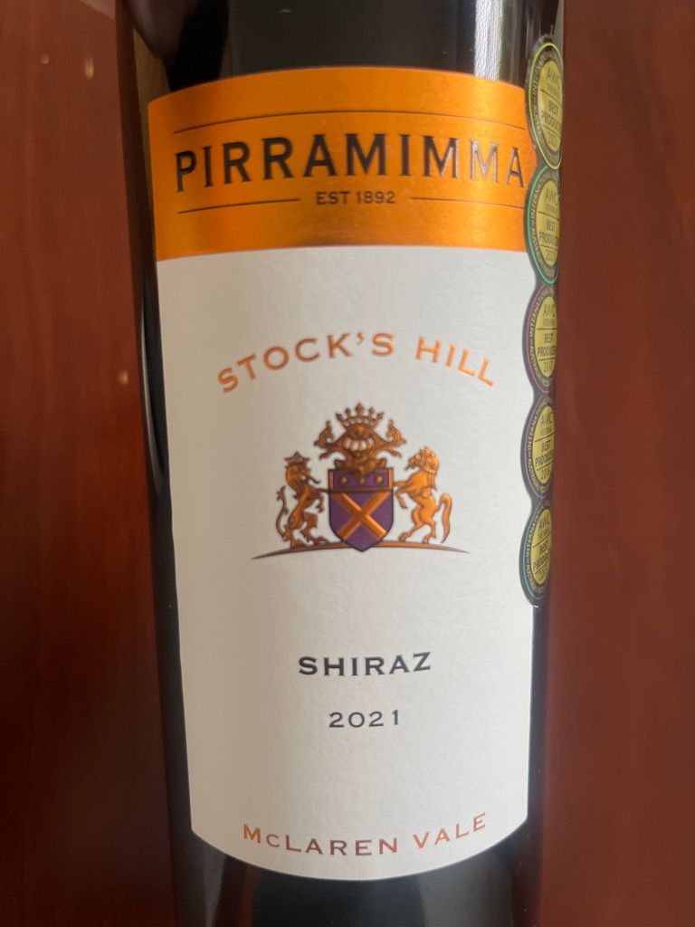 2021 Pirramimma Shiraz Stock's Hill, Australia, South Australia ...