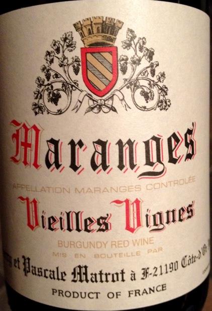 2012 Domaine Matrot Maranges Vieilles Vignes, France, Burgundy, Côte de ...