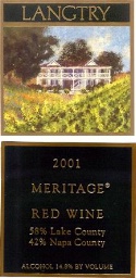 2001 Guenoc Langtry Meritage Red, USA, California, North Coast, Lake ...
