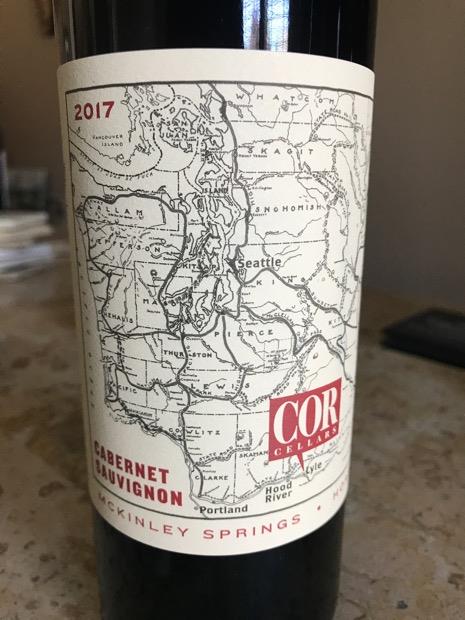 2017 COR Cellars Cabernet Sauvignon McKinley Springs Vineyard, USA ...