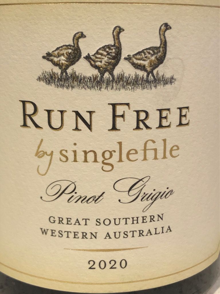 2023 Singlefile Estate Pinot Grigio Run Free, Australia, Western ...