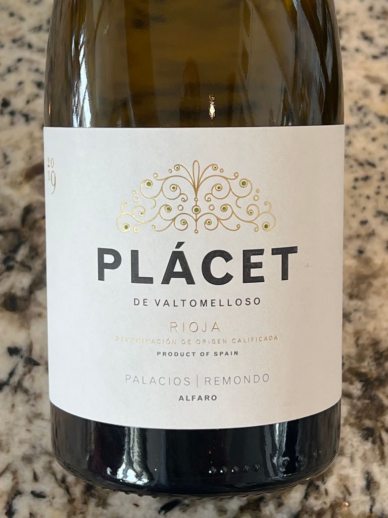 2019 Palacios Remondo Rioja Plácet Valtomelloso, Spain, La Rioja, Rioja ...