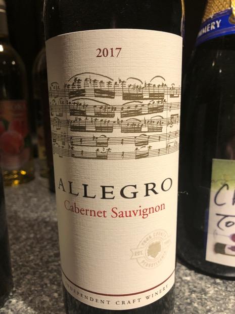 2014 Allegro Vineyards Cabernet Sauvignon Dry allegro, USA ...