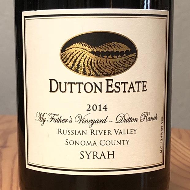 2014 Dutton Estate Syrah Dutton Ranch My Father's Vineyard, USA ...