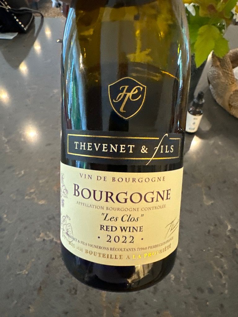 2022 Jean-Claude Thévenet & Fils Bourgogne Les Clos, France, Burgundy ...