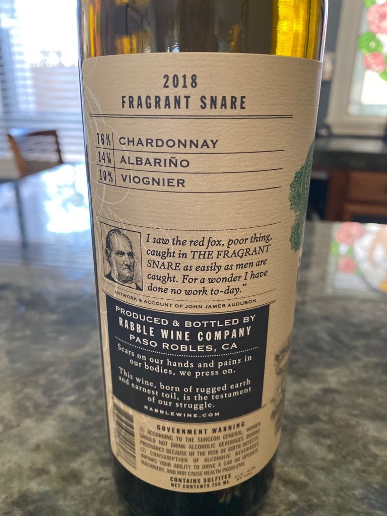 2018 Tooth & Nail Wines The Fragrant Snare, USA, California, Central ...