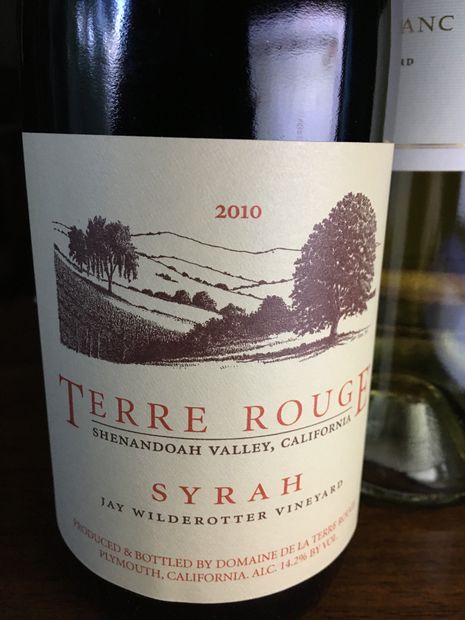 2010 Domaine de la Terre Rouge Syrah Jay Wilderotter Vineyard, USA ...